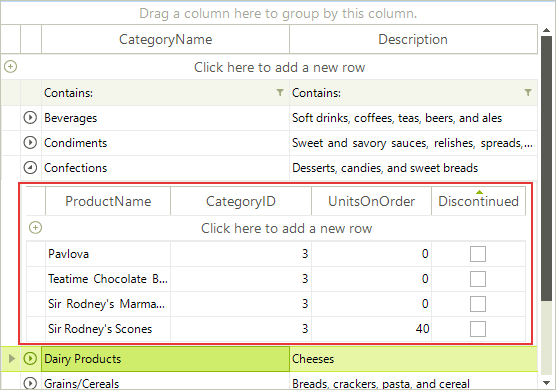 Overview Of Radgridview Structure Radgridview Telerik Ui For Winforms