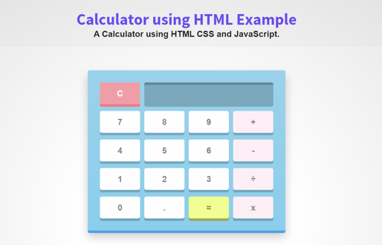 Create A Simple Calculator Using Html Css And Javascript Otosection