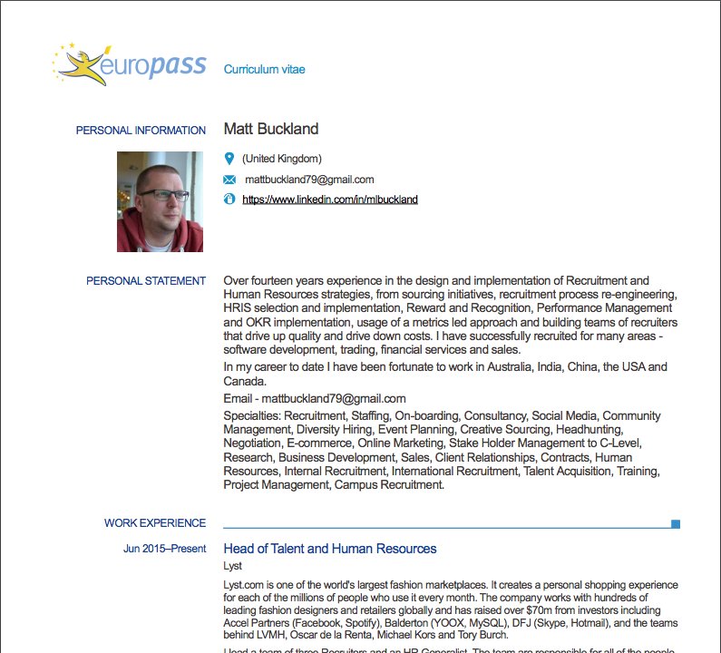 Europass Cover Letter Template Word Download