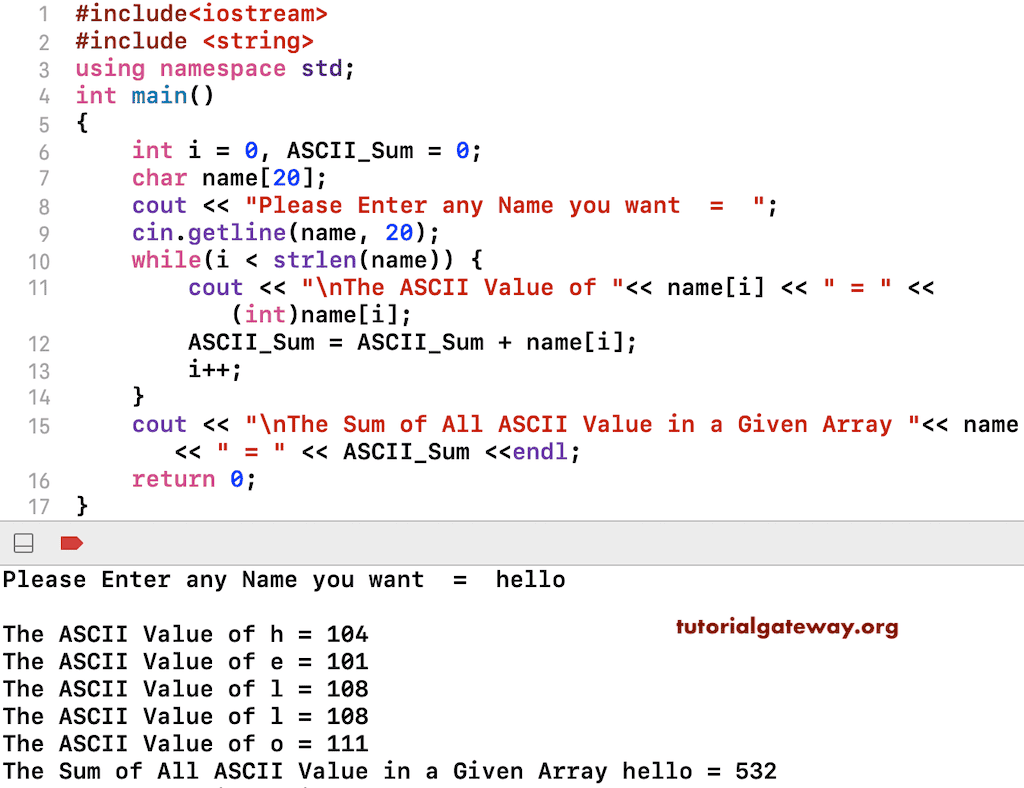 python-program-to-find-ascii-value-of-total-characters-in-a-string