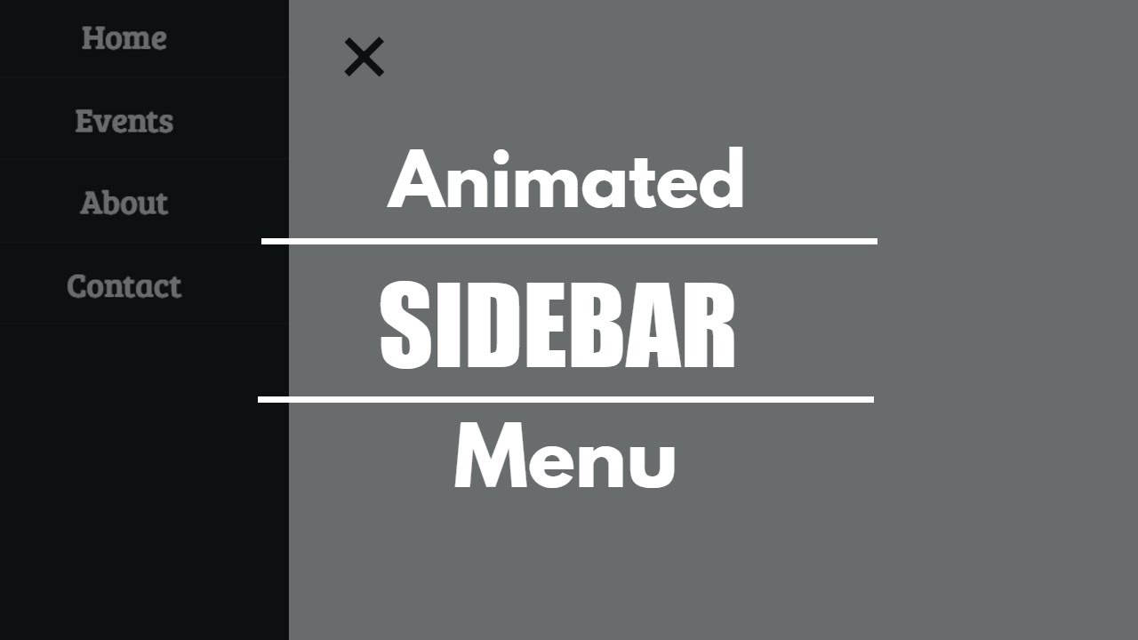 Animated Sidebar Menu Using Only Html Css Side Navigation Menu Otosection