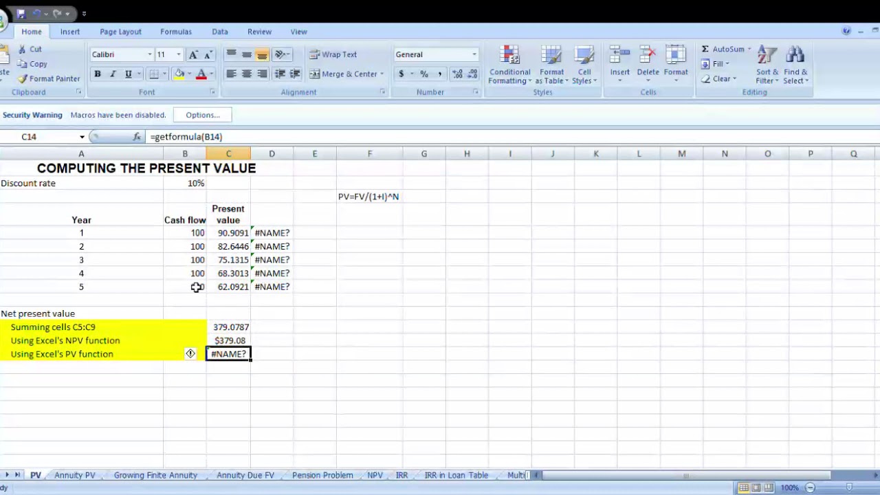 Calculating Present Value Using Excel 2016 Youtube Otosection Calculating Present Value Using Excel 2016 Youtube Otosection