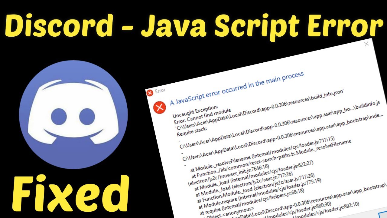 Discord Javascript Error Windows 11 Javascript Error Occurred In The