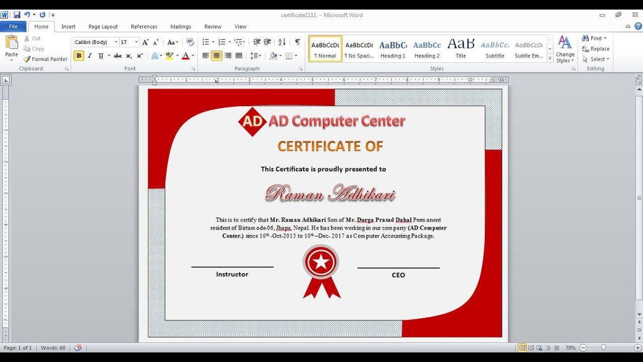 How To Make Certificate Design In Microsoft Word Ms Word Certificate How To Make Certificate Design In Microsoft Word Ms Word Certificate