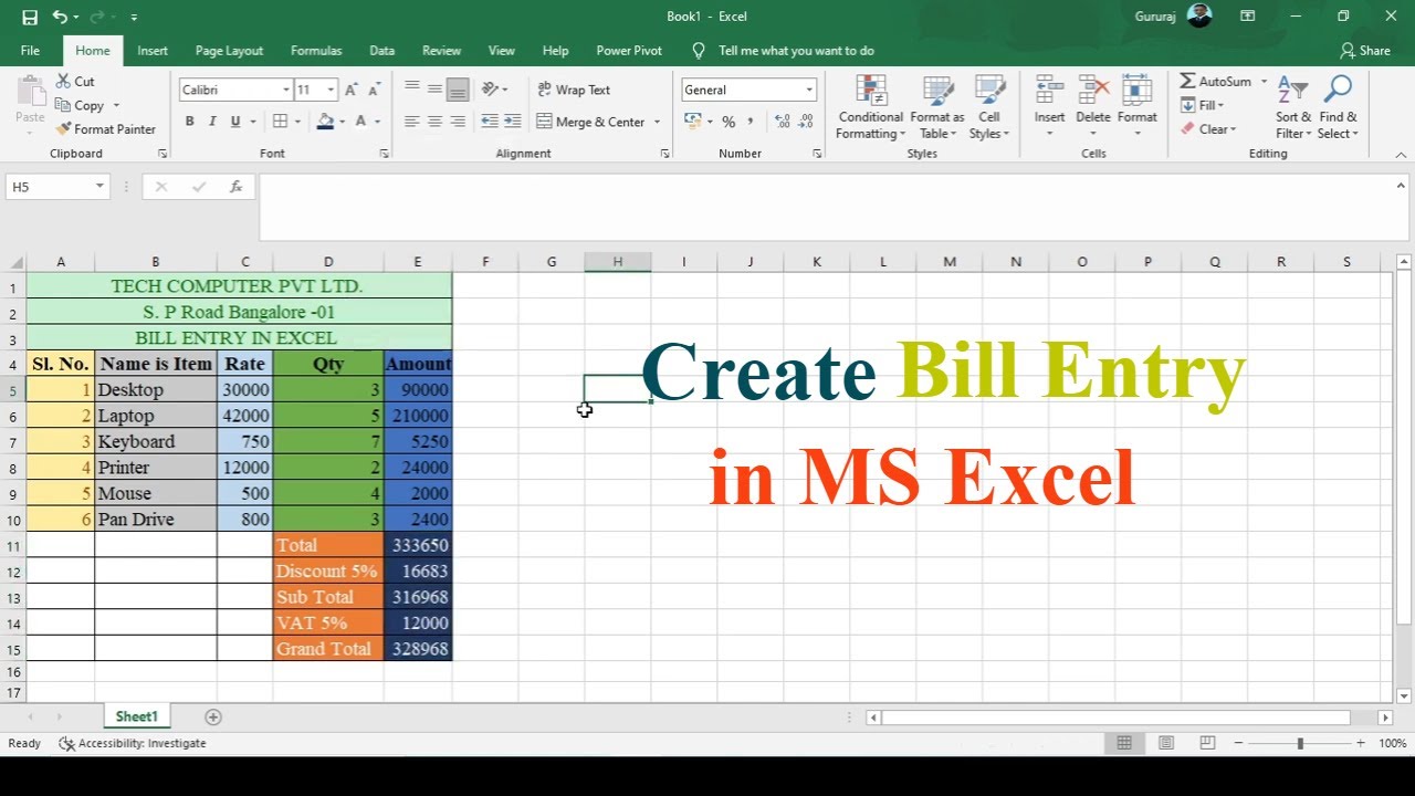 Bill Entry In Ms Excel How To Entry Bill In Ms Excel Excel Tutorial Otosection bill-entry-in-ms-excel-how-to-entry-bill-in-ms-excel-excel-tutorial-otosection